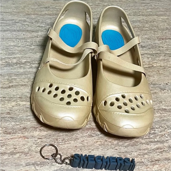 Skechers | Shoes | New Sketchers Jelly Slip On Gold Tan Shoes With ...